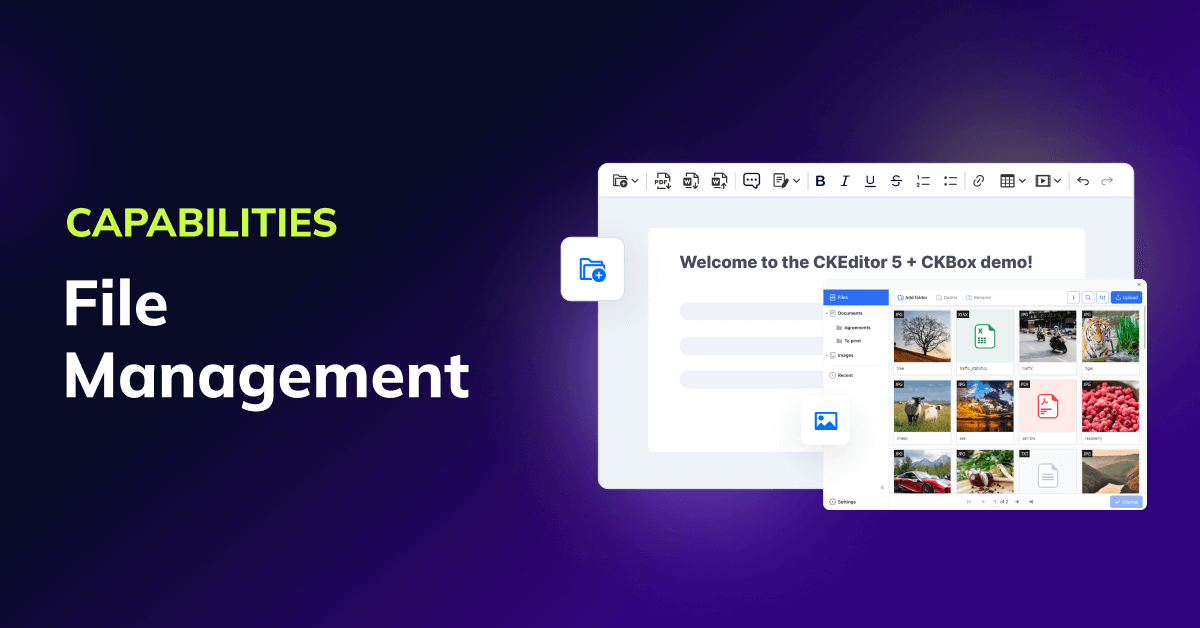 File Management Software - CKEditor File Manager | CKEditor 5 Features
