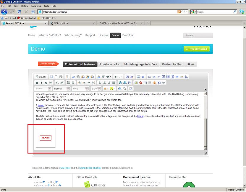 Not able to integrate Flash and Other Object tags | CKEditor.com Forums